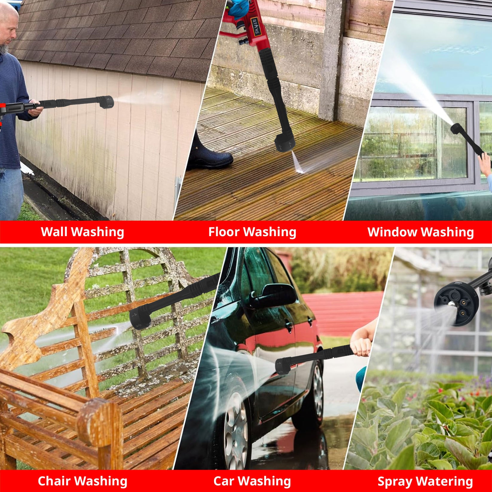 STARQ Turbowash Cordless Portable 48V Wireless Pressure Washer Gun - 1 ...