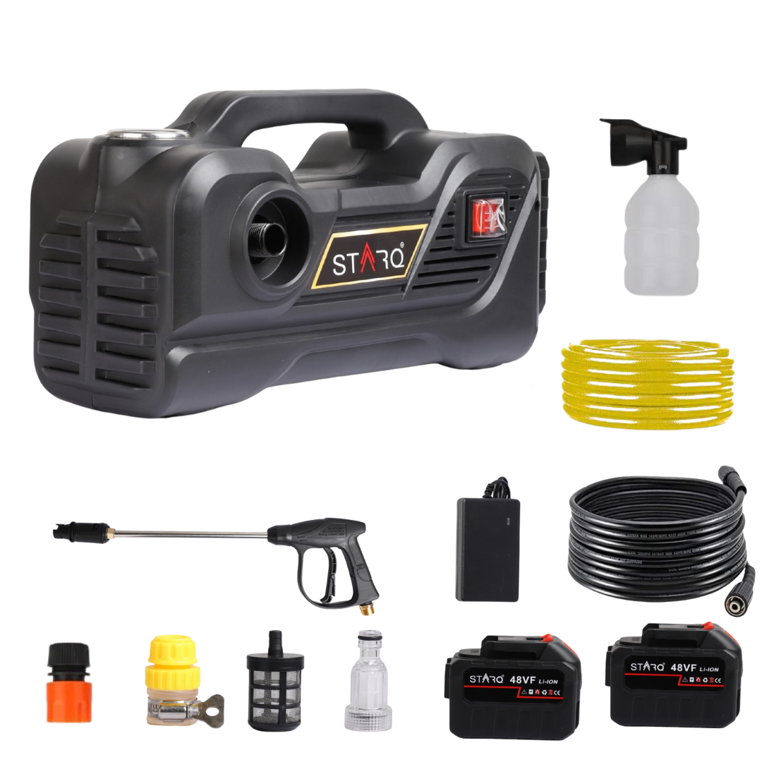 STARQ TurboMax 48V Cordless High Pressure Washer, 1020 Watts, 100 Bar ...